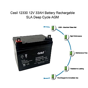 Casil 12V 33Ah Replacement Battery Compatible with 35ah Scooter Pride Mobility Jazzy Select Electric Wheelchair 2 Pack