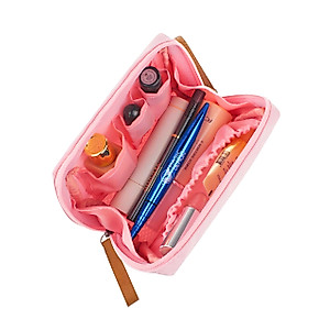 Kososuru Small Makeup Bag, Portable Waterproof Cosmetic Bag Travel Makeup Pouch for Women (Pink, Square)