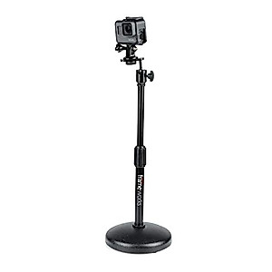 Gator Frameworks Desktop Microphone Stand with Round Weighted Base & Adjustable Height (GFW-MIC-0501)