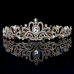 CIEHER Gold Tiara Crowns for Women Girls Princess Crown Tiaras for Women Tiaras for Girls Bridal Wedding Prom Quinceanera Birthday Crown Christmas Crown Gifts Hair Accessories for Women Girls