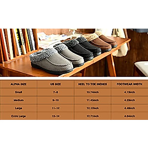 DL Warm House Slippers For Men Memory Foam, Winter Cozy Wool-Like Mens Slippers Indoor Outdoor, Slip-on Comfy Men's Bedroom Slippers Non-slip, Man Breathable Suede Moccasin Slippers Size