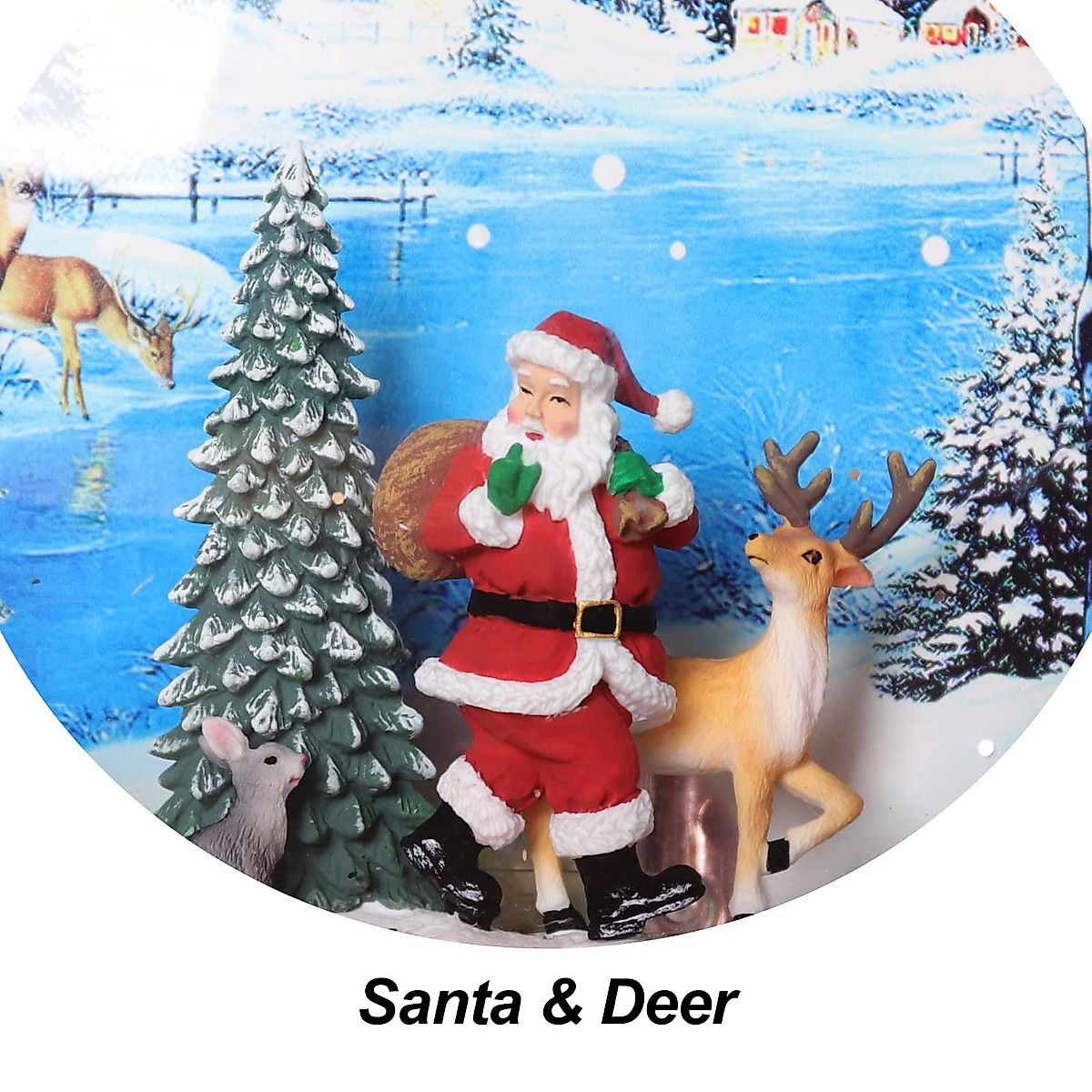 Christmas Snow Globe Lantern Red Snow Globes Musical Lantern 6H Timer Glitter Lantern Chritmas Battery Operated Snowglobe Santa Snow Globe Swirling Glitter Musical Snow Globe Lantern