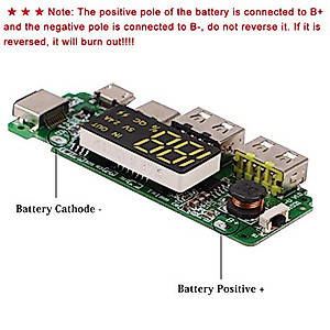MakerFocus 4pcs 186 50 Charging Board Dual USB 5V 2.4A Mobile Power Bank Module 186 50 Lithium Battery Charger Board with Overcharge Overdischarge Short Circuit Protection DIY USB Power Bank Board