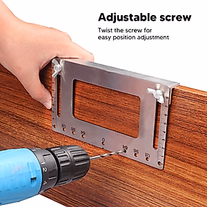 MISNODE Cabinet Hardware Jig Stainless Steel Carpentry Locator Drill Guide Dowel Jig Kit Hole Punch Locator Kit Furniture Handle Punch Locator for Carpenter