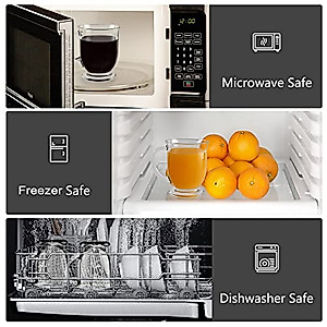 SZUAH 15 OZ Clear Coffee Mug, Clear Mugs, (6 Pack) Glass Coffee Mugs with Handles Glass Mugs for Hot Beverages, Perfect for Coffe Latte Cappuccino Beer Juice, Microwave, Dishwasher Safe