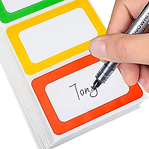 200 Colorful Name Tag Stickers - Bright, Versatile Labels for Organizing