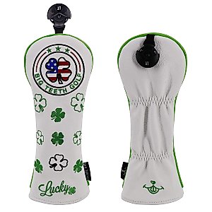 Golf Head Covers Hybrid Headcover for Woods Hybrids Rescue Utility UT with Interchangeable Number Tag (Lucky Clover)