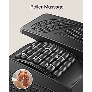 HUANUO Foot Rest Under Desk, Adjustable Ergonomic Footrest for Under Desk at Work or Gaming with Massage Texture and Roller, 20 Degree Tilt Angle Adjustment, Foot Stool for Office, Home