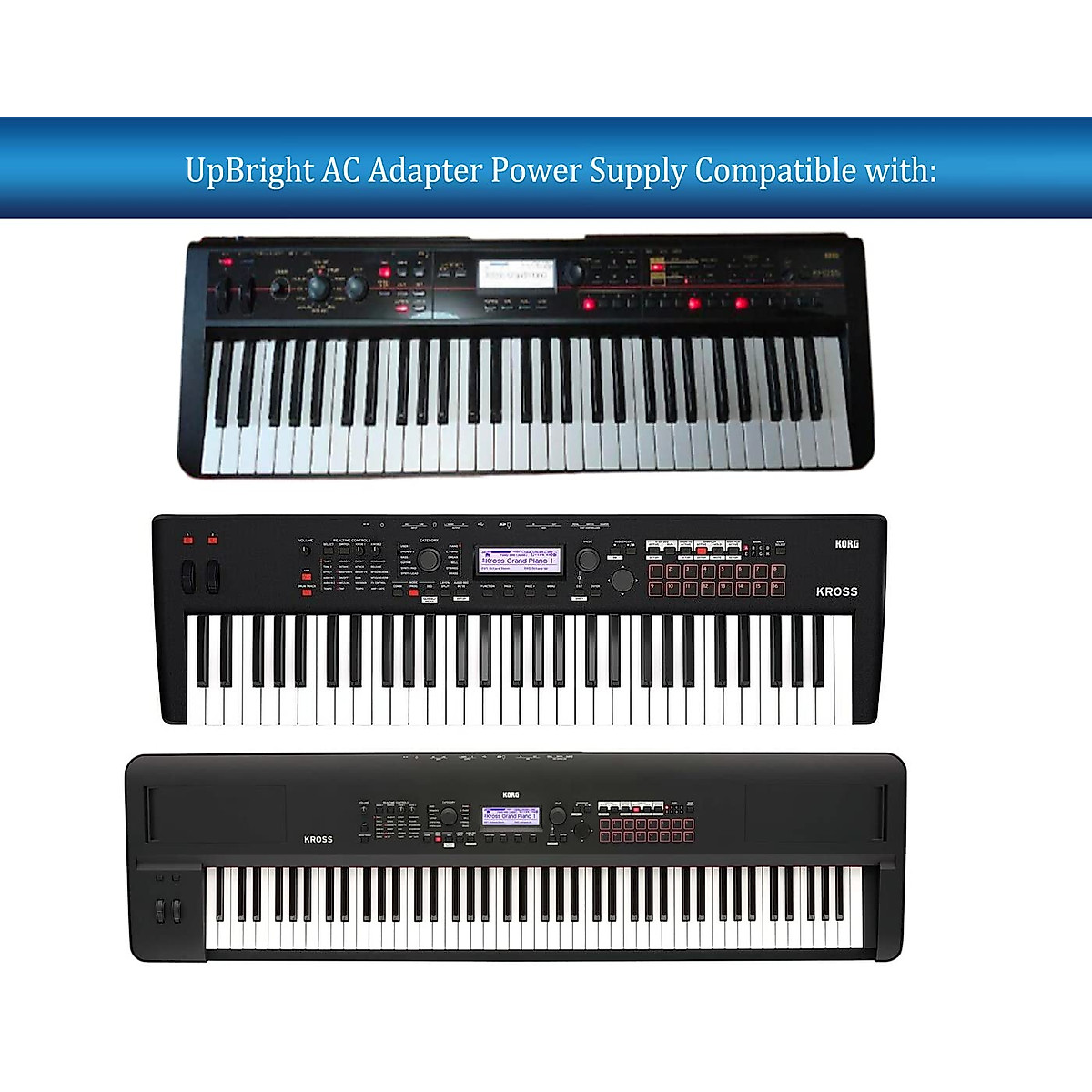 UpBright 9V AC/DC Adapter Compatible with Korg KA350 KA-350 Volca FM volca bass volca Keys volca Beats Kick sequencer Analog Rythm Machine Kross 2 61 88 Keyboard MS-20 Mini MK-1S Power Supply Charger