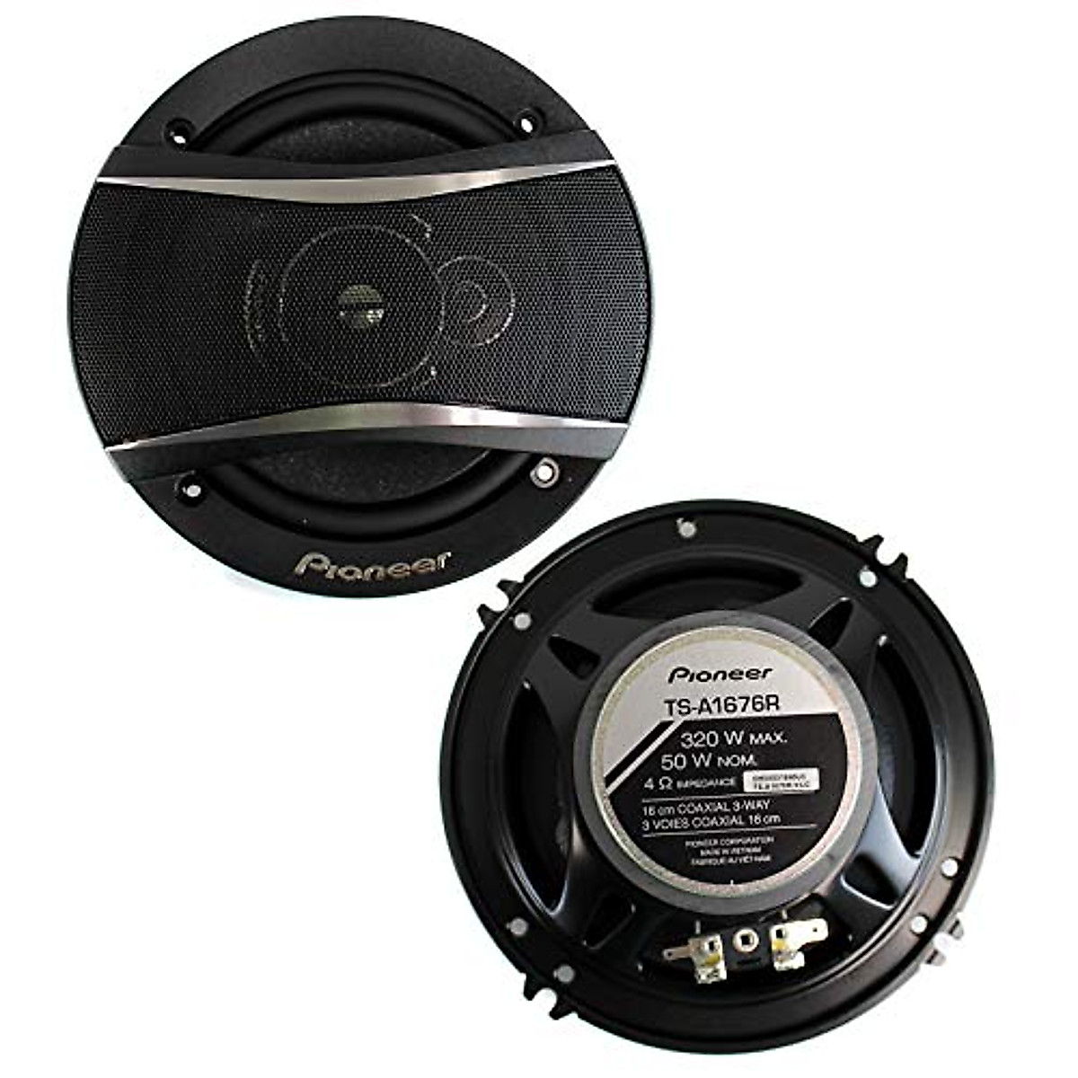 PIONEER TS-A1676R 6.5 Inch 3-Way 320 Watt Car Coaxial Stereo Speakers Four (4) Speakers Included