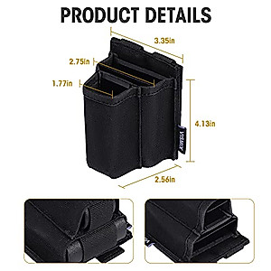 VISMIX 9mm Pistol 5.56mm AR15 Rifle Magazine Pouch Set, Tactical MOLLE Mag Pouch with Quick Release Kydex Insert Black