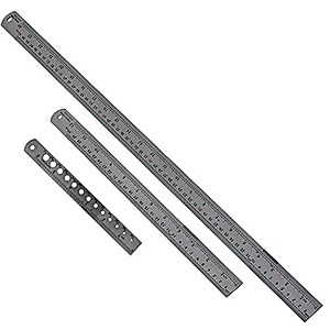 PRECISE Stainless Steel Ruler Trio | 6" (15.2 cm), 12" (30.5 cm), & 24" (61 cm) | Dual SAE & Metric System | Great Set For Multiple Measuring Tasks From 1" to 24"