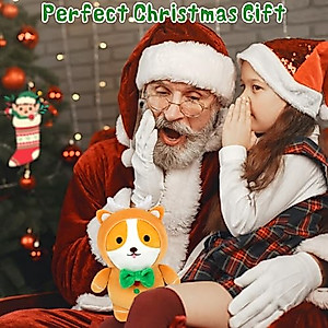 Leokawin Corgi Stuffed Animal Dog Plush Toy, 8" Cute Gingerbread Corgi Plush Doll, Kawaii Corgi in Gingerbread Plushie, Dog Plush Doll Gift for Kids