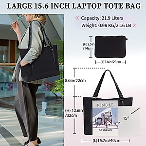 Laptop Tote Bag for Women, 15.6 Inch Computer Shoulder Bag Teacher Work Bag Travel Purse with Small Pouch VONXURY