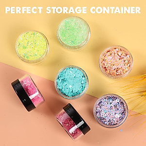 10 Gram 20 Count Sample Containers, Small Plastic Containers with Lids, Empty Sample Jars with Labels and Mini Disposable Spatulas(Black Lid)