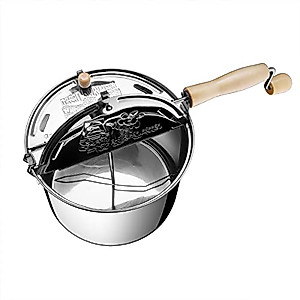 6251 Original Stainless Steel Stovetop Popcorn Popper - 6.5-Quart - by Great Northern Popcorn,Silver,130857PCV