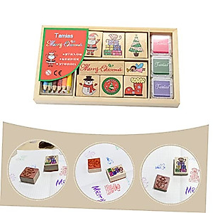 TEHAUX 1 Set Wooden Blocks Crafting Wooden Rubber Seal Wood Decor Wooden Stamps for Stampers for Self- Ink Stamps Seal Stamps Playthings Decorate Scrapbook Solid Wood