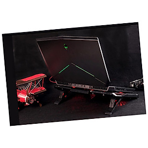 Mikikit Hard Drive Rack 5 Laptop Cooler Base Wood Cooling Pad Laptop Cooling Pad Cooling Pad for Laptop Adjust Five Fans Wheelchair Arm Rest