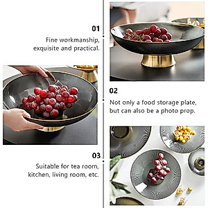 PartyKindom Tall Glass Fruit Tray Coffee Table Desktop Storage Bowl Household Food Container for Home/Wall/Room Decor