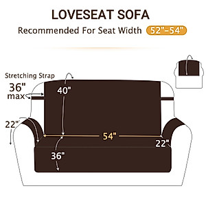 RHF Anti-Slip Loveseat Covers for Leather Sofa, Couch Cover, Loveseat Cover for Living Room, Loveseat Slipcover&Love Seat Couch Covers, Slip-Resistant Couch Cover for Leather Sofa (Loveseat: Beige)