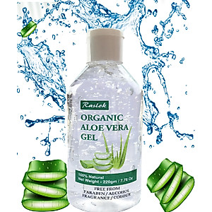 Raslok Aloe Vera Gel | 100% Pure Natural Aloe Gel For Moisturizing Face Skin & Hair Care,Durable Moisturizing Hydrating Soothing, Non-Sticky (7.76 OZ)