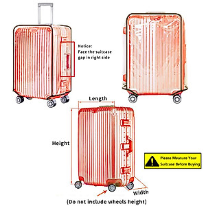 Esholife Luggage Covers for Suitcase Tsa Approved Clear PVC Waterproof Suitcase Covers Luggage Protectors 18-21Inch (18.50''H x 14.37''L x 9.44''W)
