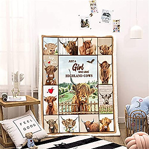 CYREKUD Highland Cow Blanket,Highland Cow Gifts for Women Throw Blanket,Cow Gifts for Cow Lovers,Cow Gifts for Girls Throw Blanket,Sofa Couch Beds Sea Highland Cow Decor Christmas 50" x 60"