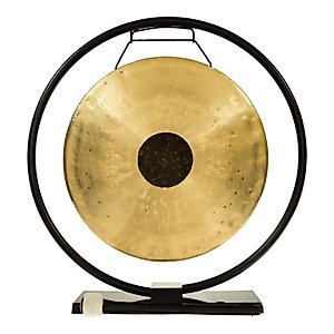 14" Gongs on the Au Courant Gong Stand - Includes Gong of your Choice, Stand, & Mallet/Traditional Chinese Gong/Great for Meditation & Sound Healing/Bronze Gong