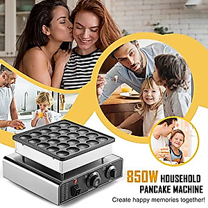 MATHOWAL Mini Pancakes Maker Machine 25Pcs Electric Muffin Machine Non-stick Pancakes Machine for Kitchen, Cafe or Dessert Shop
