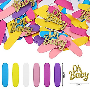 350 Pieces Baby Confetti Sprinkles Baby Shower Table Confetti Decorations Donut Paper Baby Confetti Sprinkles for Baby Shower (Classic Style)