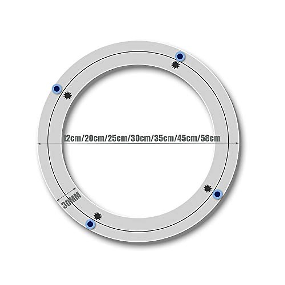 Heavy-Duty Mute 5-23 Inch Aluminum Lazy Susan Bearing Turntable Ring Swivel Plate Hardware for Heavy Loads,Silver Base