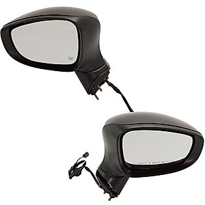 Kool Vue Driver & Passenger Side Power Heated Mirrors for Chrysler Pacifica 2017-2019 Without Signal Light & Blind Spot Monitor Paintable For Models Without One Touch Open/Close Feature