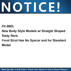 Detroit Axle - 6pc Struts Shocks Kit for 4WD 05-08 Ford F-150, Lincoln Mark LT 2005 2006 2007 2008 Complete 2 Struts with Coil Spring 2 Sway Bars 2 Rear Shock Absorbers Replacement Struts Assembly