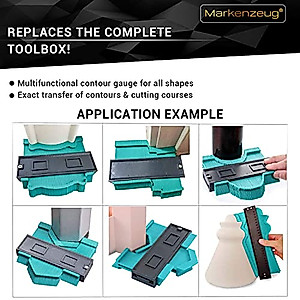 Markenzeug® Original Premium Contour Gauge – Improved Concept 2021 – Large Contour Measuring Machine and Marking Aid Tool– Duplicator Contour Knife, Profile Gauge Knife 130 mm for Laminate, Tiles & co