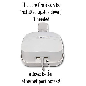 The eero Pro Genie for eero Pro 6/6E Wall Mount Outlet Holder Stand (1-Pack) | Low Profile | Open Access | Multiple Install Options | Reinforced Support | Horizontal Outlets | Does Not Include Router