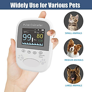 Veterinary Pulse Oximeter for Dogs,Handheld Animal Oxygen Monitor,Bluetooth Veterinarian Spo2 Monitoring Machine for Pet Canine &C at Tongue Probe,Easy to use & Accurate,Battery Powered (Not Included)