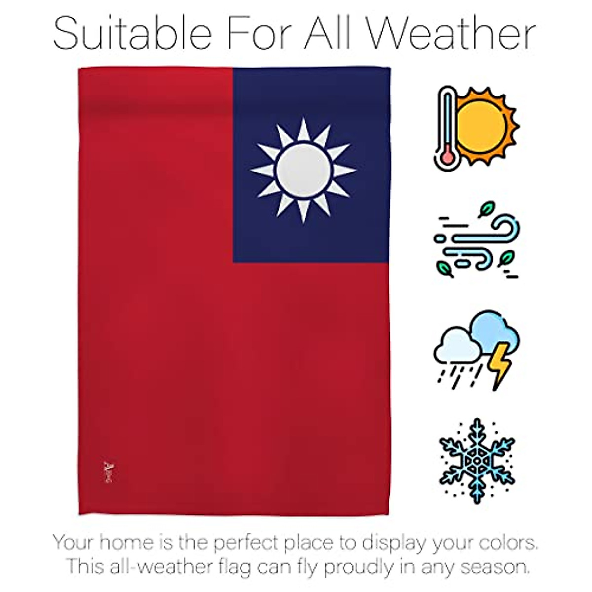 Americana Home & Garden Taiwan Garden Flag Set Wood Dowel Regional Nation International World Country Particular Area House Decoration Banner Small Yard Gift Double-Sided, Made in USA