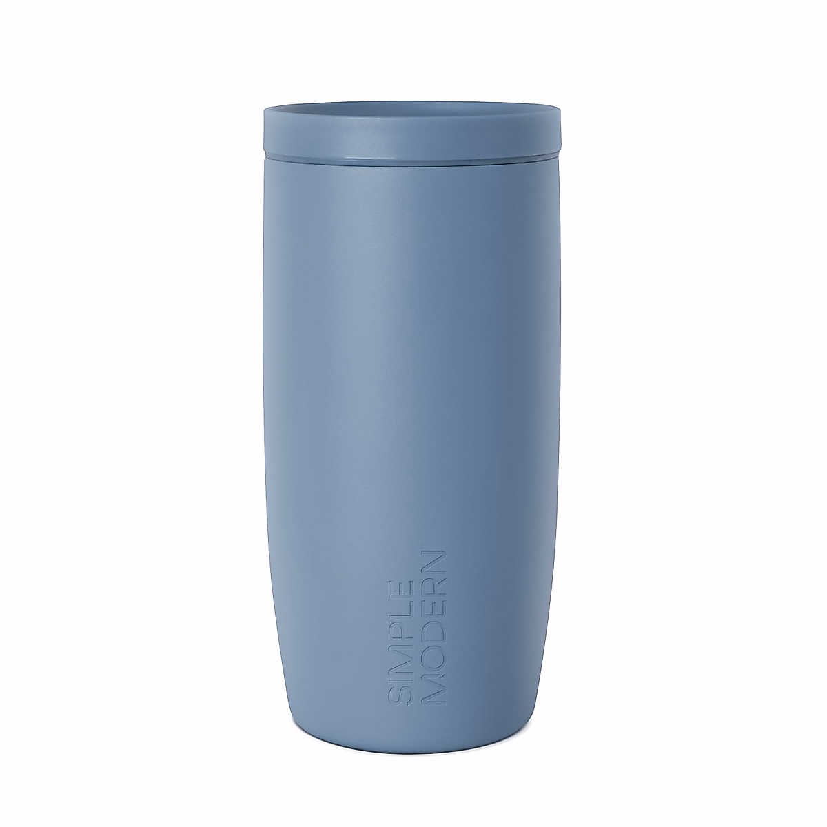 Simple Modern Travel Coffee Mug Tumbler with 360° Lid | Ceramic-Lined Insulated Stainless Steel Cold Brew Iced Coffee Cup Thermos | Gifts for Women Men Her Him | Voyager Signature | 16oz | Blue Dune