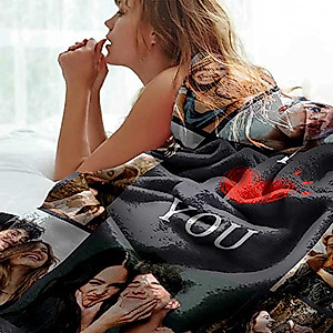 DayOfShe I Love You Couples Gifts Photo Blanket for Girlfriend Boyfriend Gifts, Personalized Picture Blankets for Christmas Couples Gifts