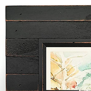 Eosglac 8x10 Picture Frame Distressed Black, Timbermount Rustic Photo Frame with Wood Siding Look, Tabletop or Wall Display
