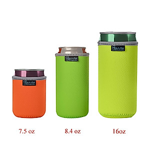 Beautyflier Pack of 4 Anti-Slip Embossed Neoprene Bottle Insulator Sleeve Thick Collapsible Drink Can Sleeve Cover For Camping Party (7.5oz)