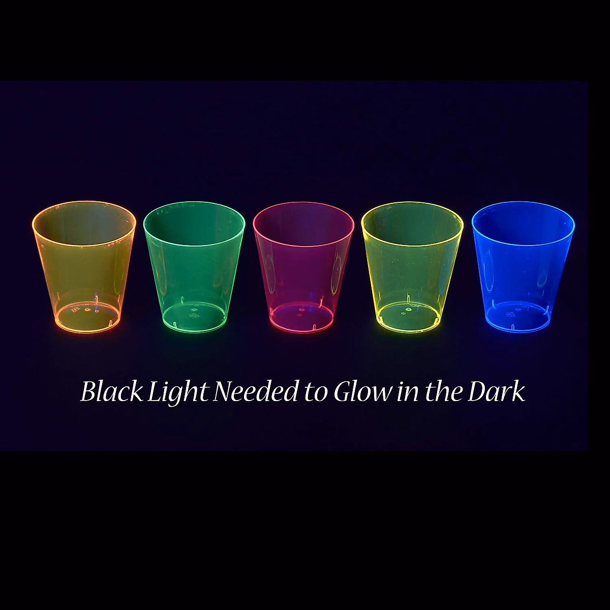 Select Settings 500 pc. Multi Color Plastic shot Glasses, Neon plastic disposable shot cups