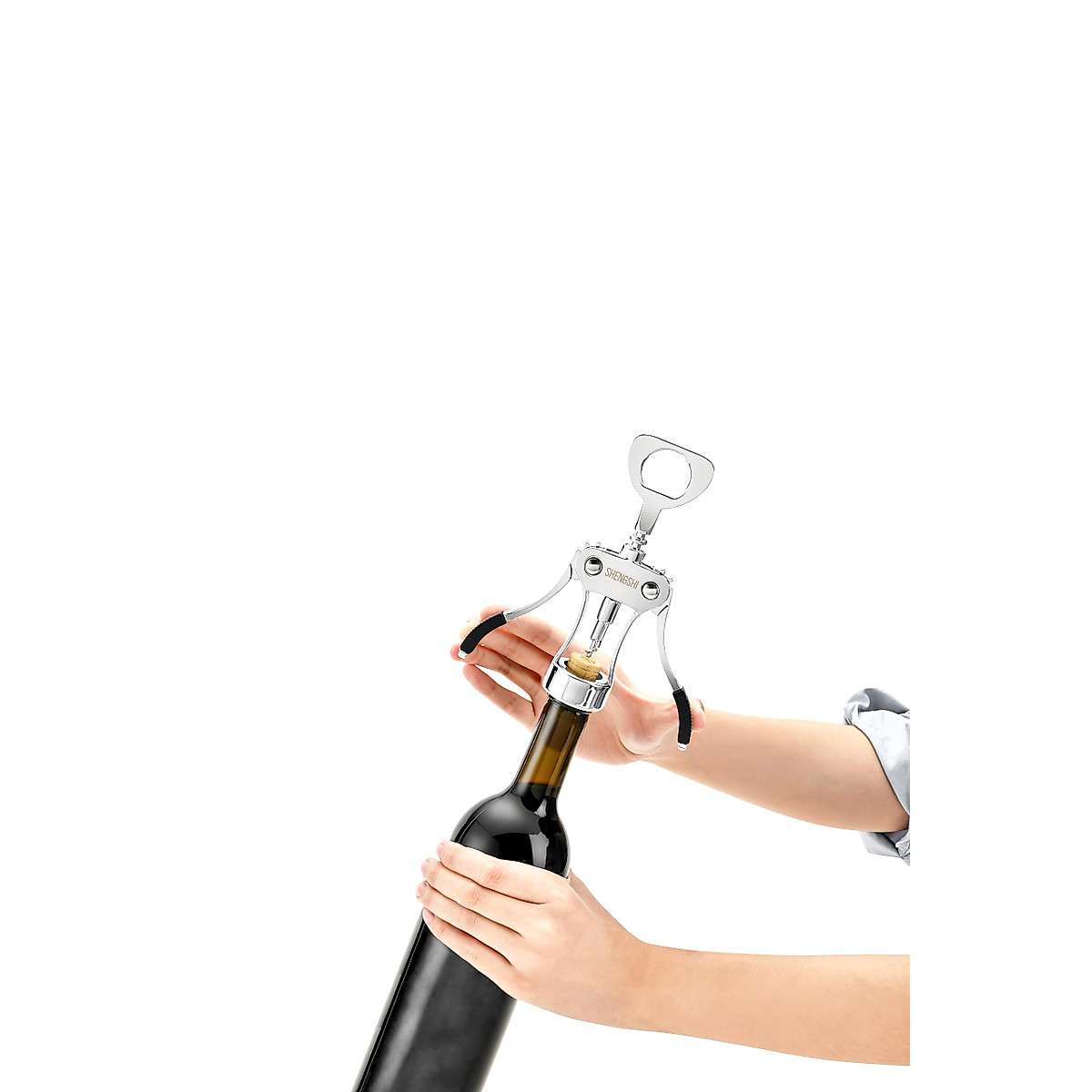 shengshi Wine Opener Zinc Alloy Premium Wing Corkscrew Wine Bottle Opener With Multifunctional Bottles Opener