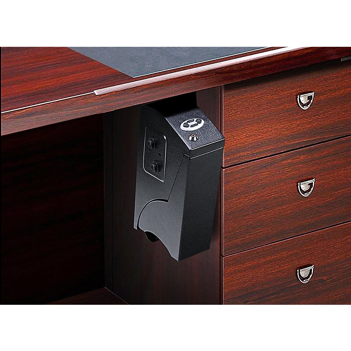 GOJOOASIS Gun Safe Quick Access Under Desk Pistol Security Handgun Storage Box with Keypad and 2 Backup Keys
