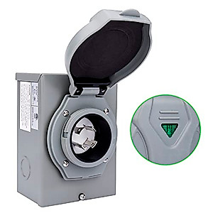 4 Prong 30 Amp 125/250V Generator Power Inlet Box - PB30, NEMA L14-30P Power Inlet Box - 7500 Watts Generator Inlet Plug for Outdoor Receptacle - Weatherproof Generator Outlet, ETL Listed