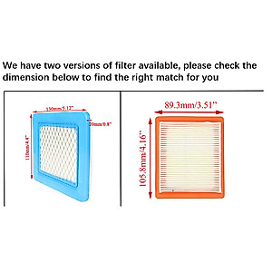 Air Filter for Toro 20339 20042 20041 20020 20021 20199 20065 20045 22 inch Recycler Lawn Mower (Pack of two)
