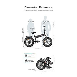 Bluehut ENGWE EP-2-PRO Folding Electric Bike for Adults 750W 25MPH 4h Fast Charge 48V 13AH Removable Battery with 20"*4.0" Fat Tire 7 Speeds Ebikes for Commuting, Off Road, Black (US Warehouse)