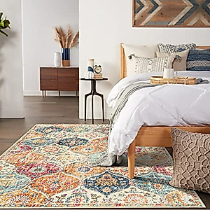 Lahome Moroccan Trellis Area Rug, 5x7 Washable Living Room Rug Indoor Non-Slip, Large Oriental Accent Throw Rug for Kitchen Entryway Bathroom Bedroom Office Carpet (Cream, 5x7ft)