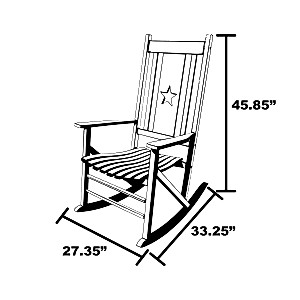 Leigh Country Heartland Star Cut Out, White Rocking Chair