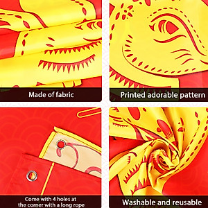 Chinese New Year Door Cover Happy 2023 Rabbit New Year Photography Backdrop Spring Festival Door Hanging Covers Outdoor Sign for Home Wall Indoor Outdoor Party Holiday New Year Eve